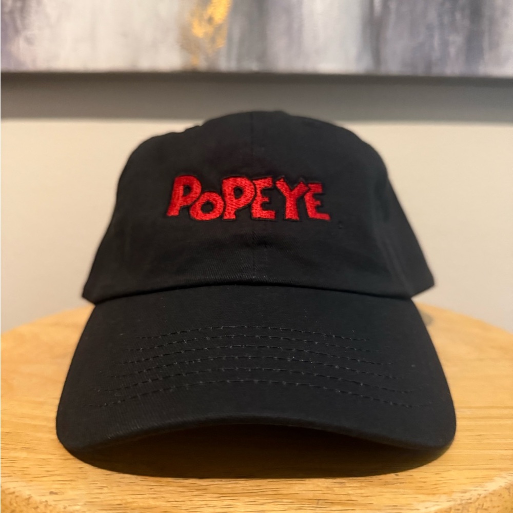 Black Cap With Red Popeye Logo - Gem